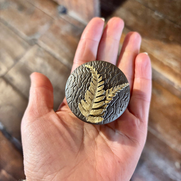 Green Pewter Fern Decorative Box with Gunmetal Finish - DaVallia